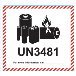 UN3481 Lithium Ion Battery Label 110*120mm